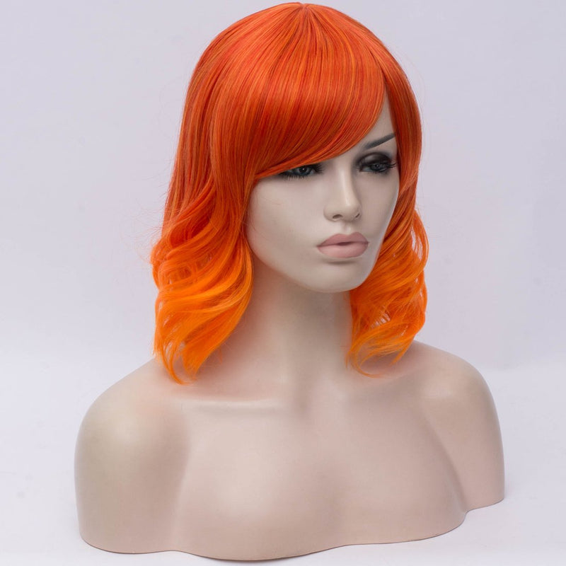 Natural bright orange curly side fringe wig by Smart Wigs Adelaide SA